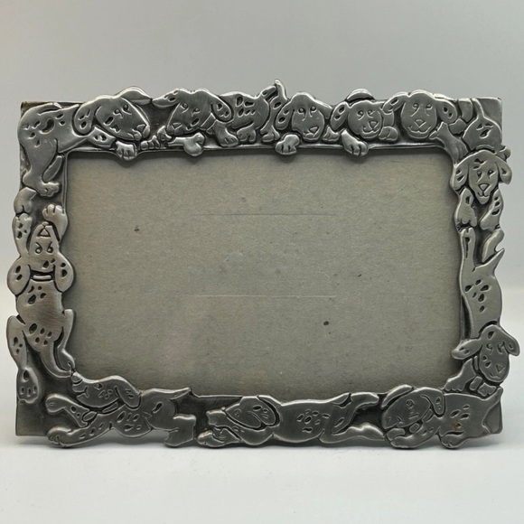 Vintage | Accents | Vintage Pewter Dog Frame 4x6 Or 35x5 Puppy Boarder ...